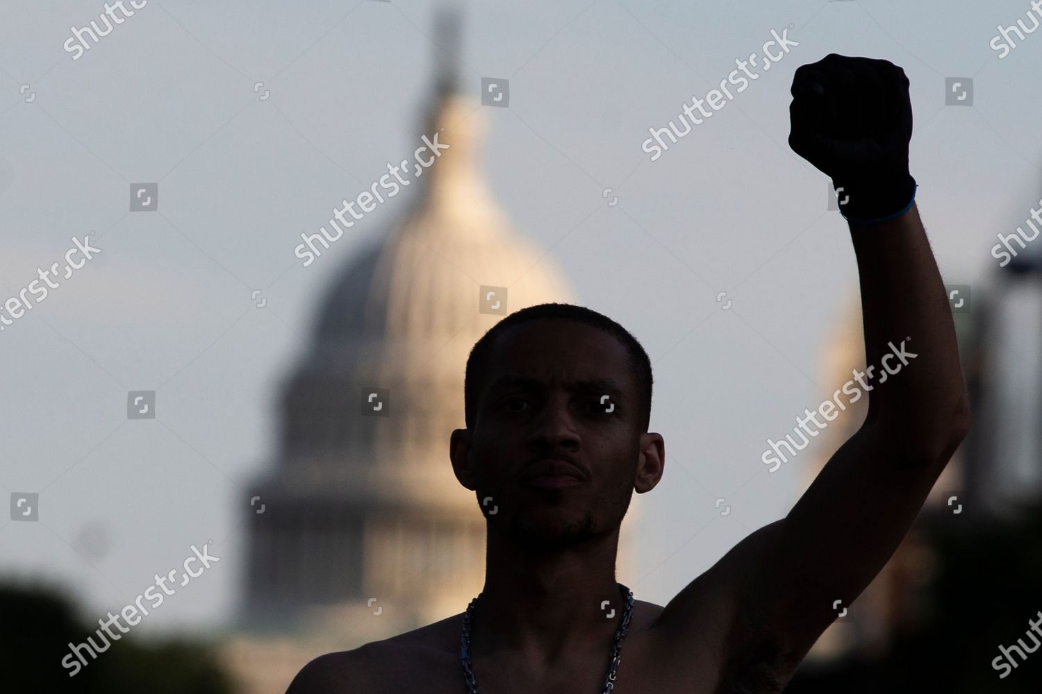 Protester Gestures Us Capitol Seen Behind Editorial Stock Photo - Stock ...
