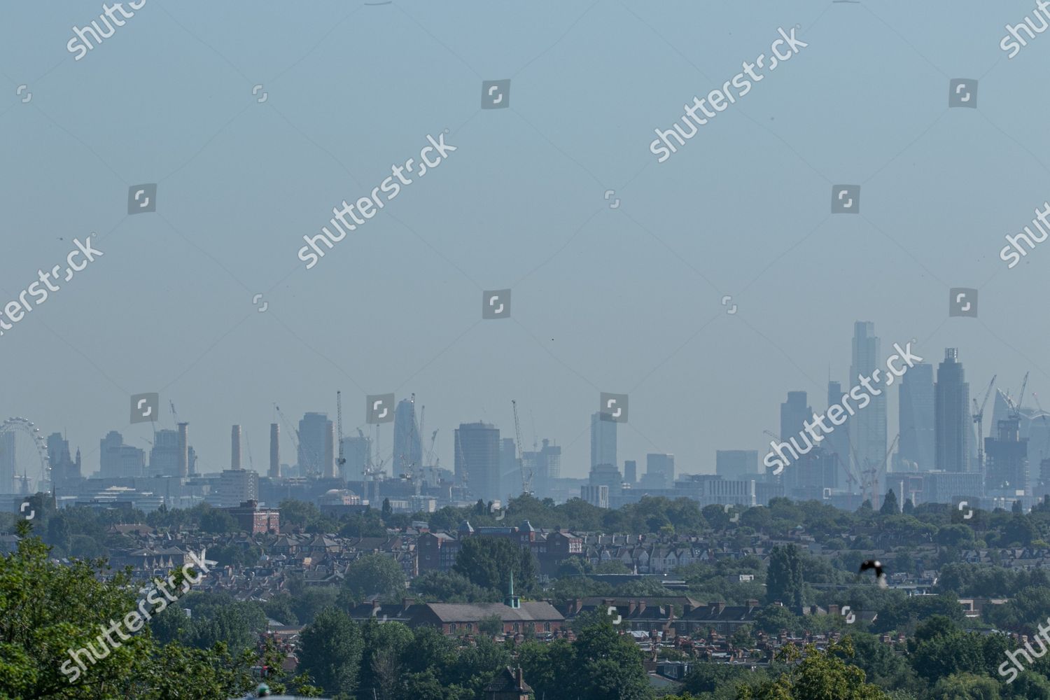 London Skyline Landmarks Seen Wimbledon Heat Editorial Stock Photo ...