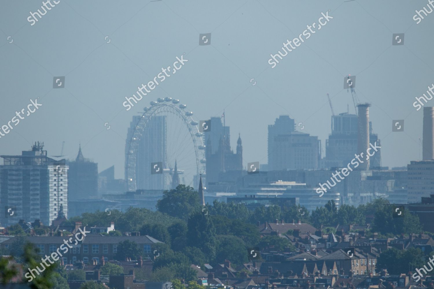 London Skyline Landmarks Seen Wimbledon Heat Editorial Stock Photo ...