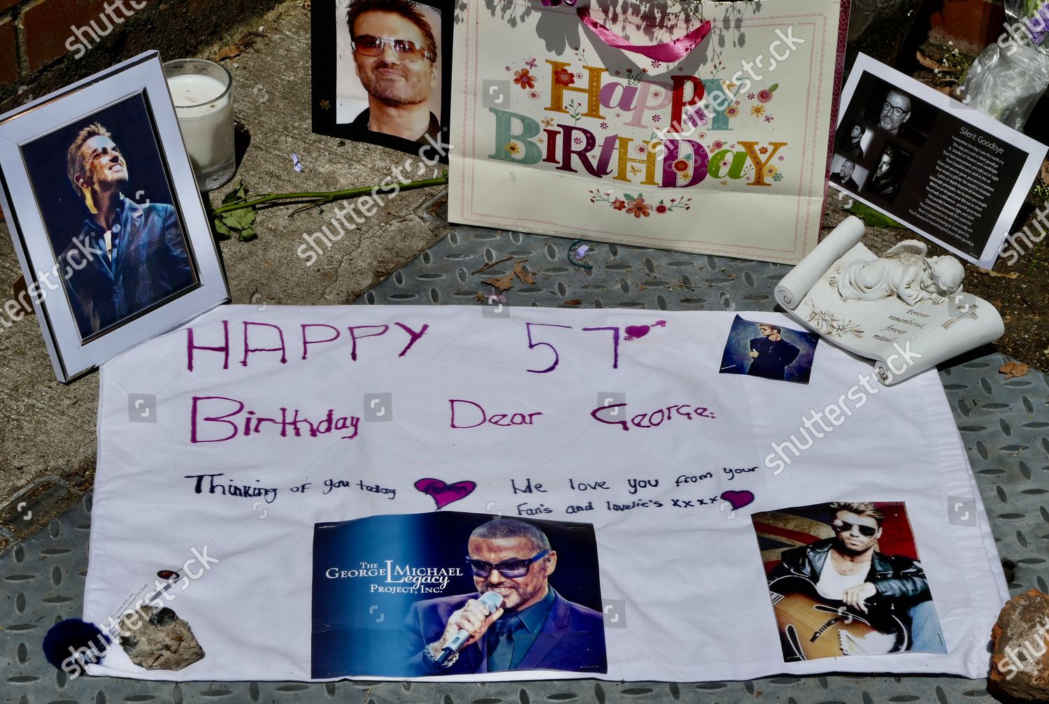 Tributes Left Near Mill Cottage George Editorial Stock Photo - Stock ...