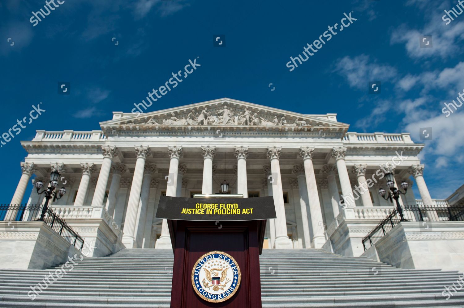 Empty Lectern Stands Base House Steps Editorial Stock Photo - Stock ...