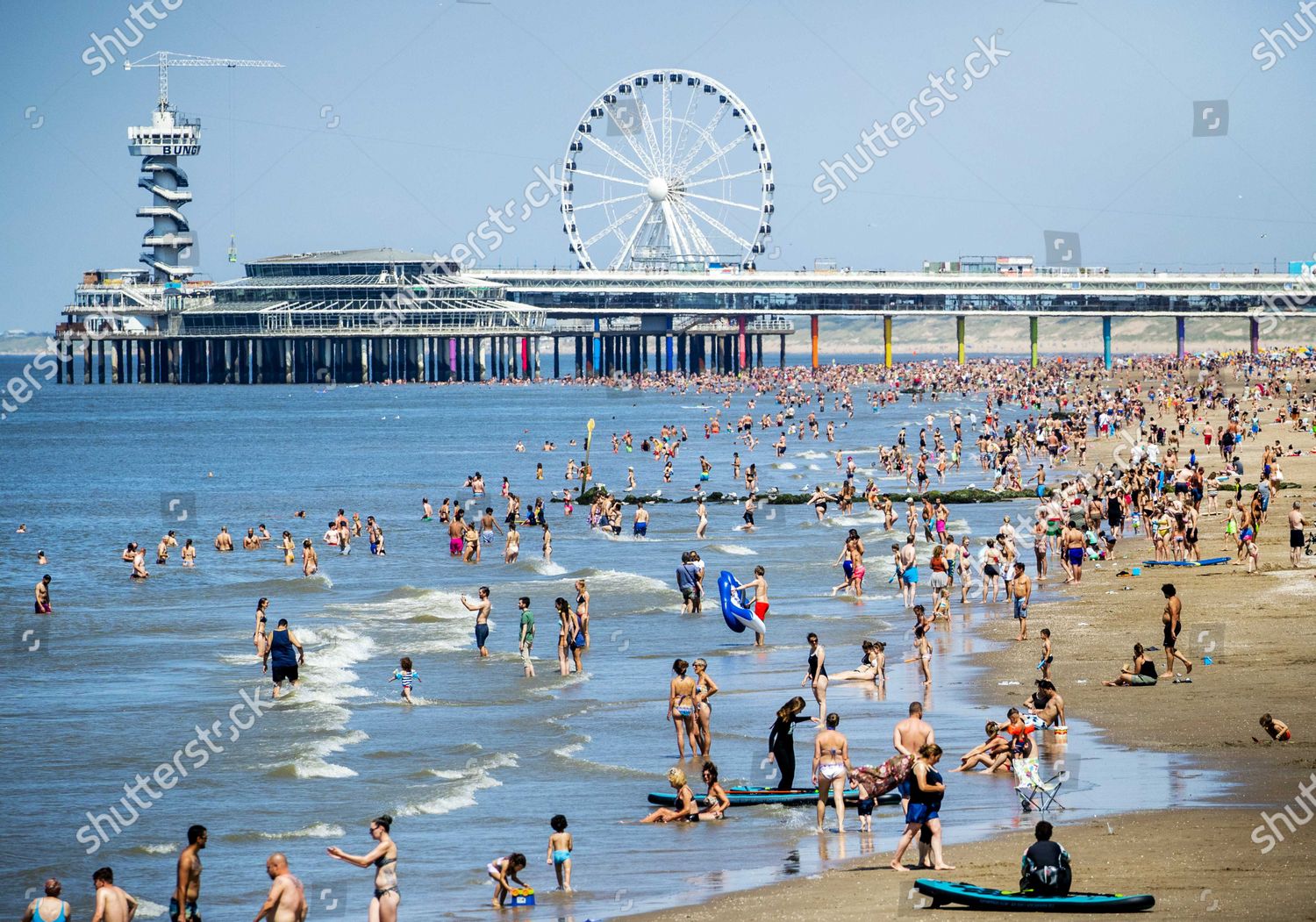 Bathers On Beach Scheveningen During Beautiful Editorial Stock Photo ...
