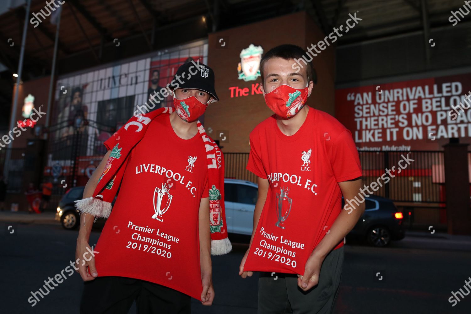 Liverpool Fans Outside Anfield Celebrate Winning Editorial Stock Photo ...