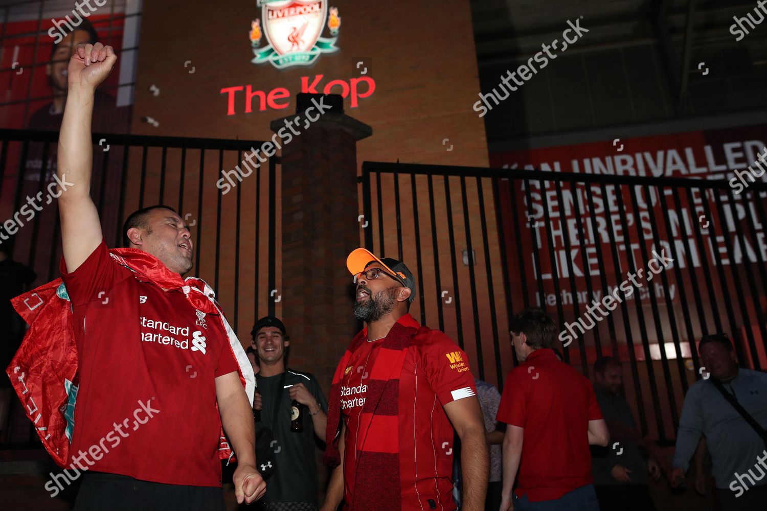 Liverpool Fans Outside Anfield Celebrate Winning Editorial Stock Photo ...