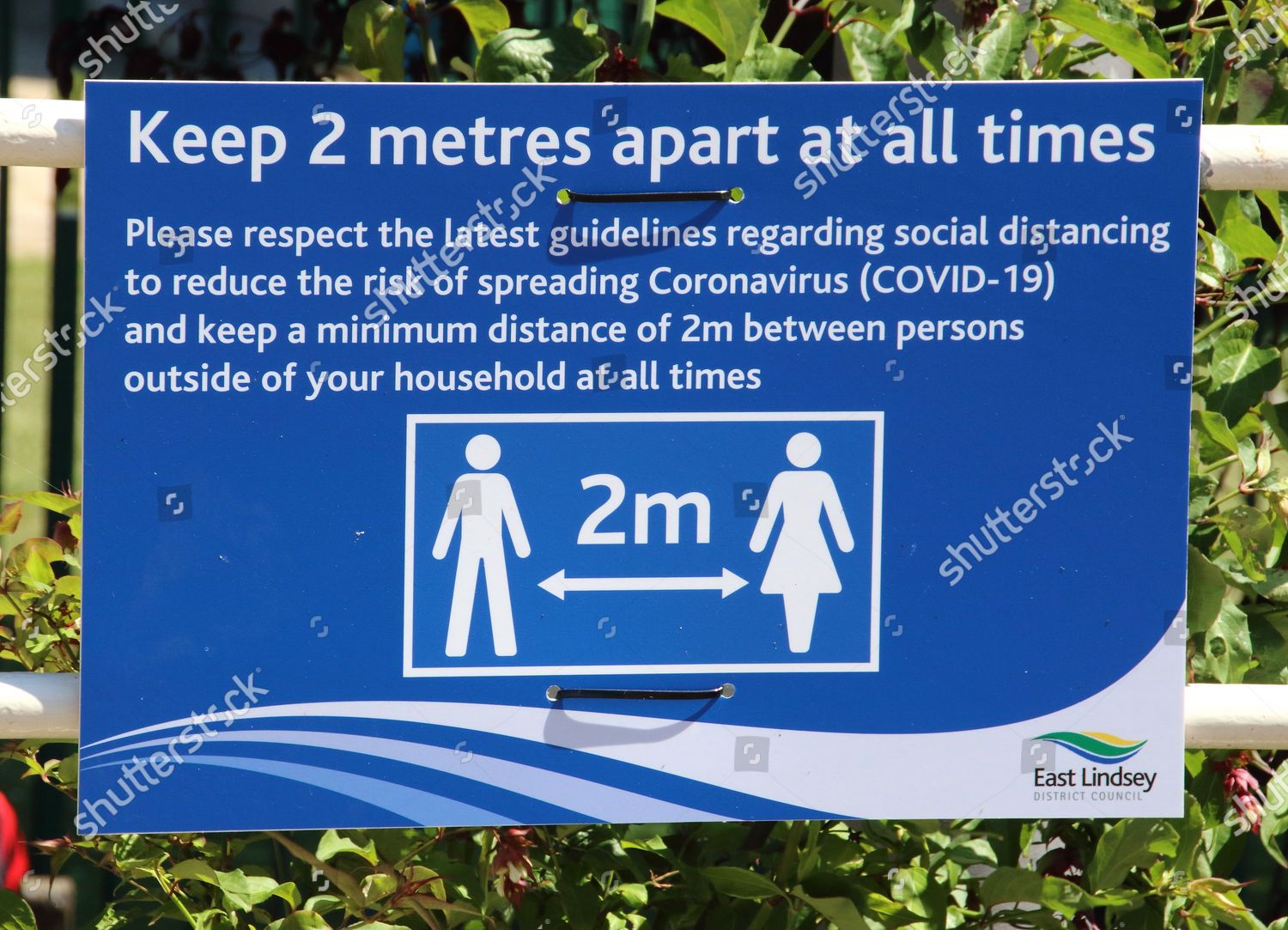 Sign Reminding People Keep Safe Distance Editorial Stock Photo - Stock ...