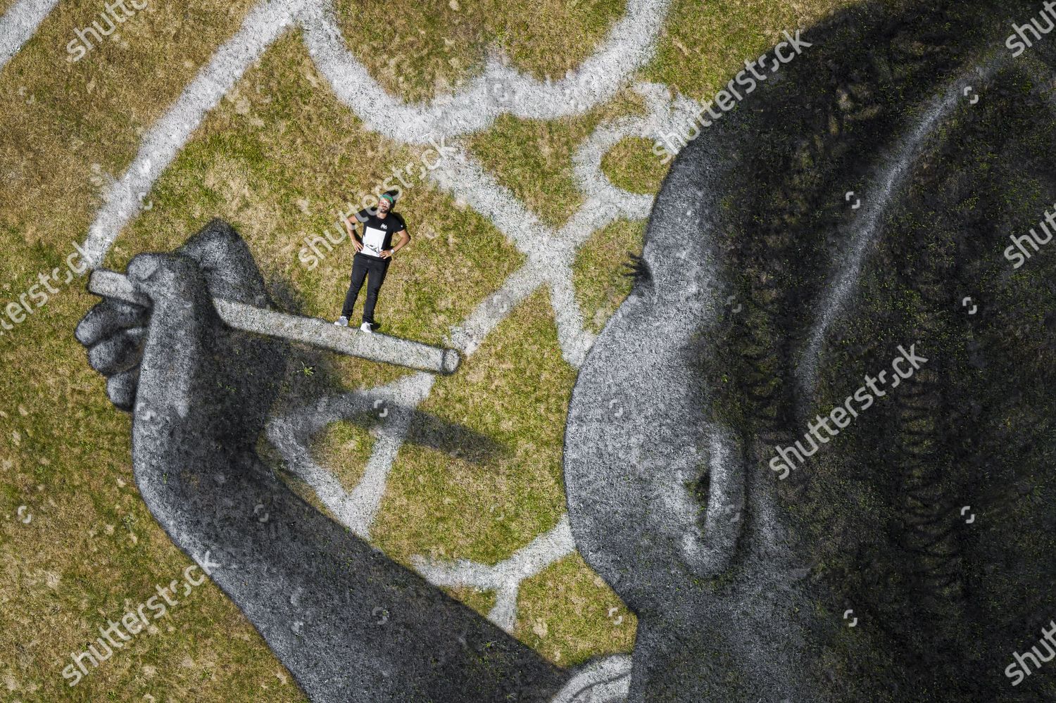 Swiss French Artist Saype Poses His Editorial Stock Photo - Stock Image ...