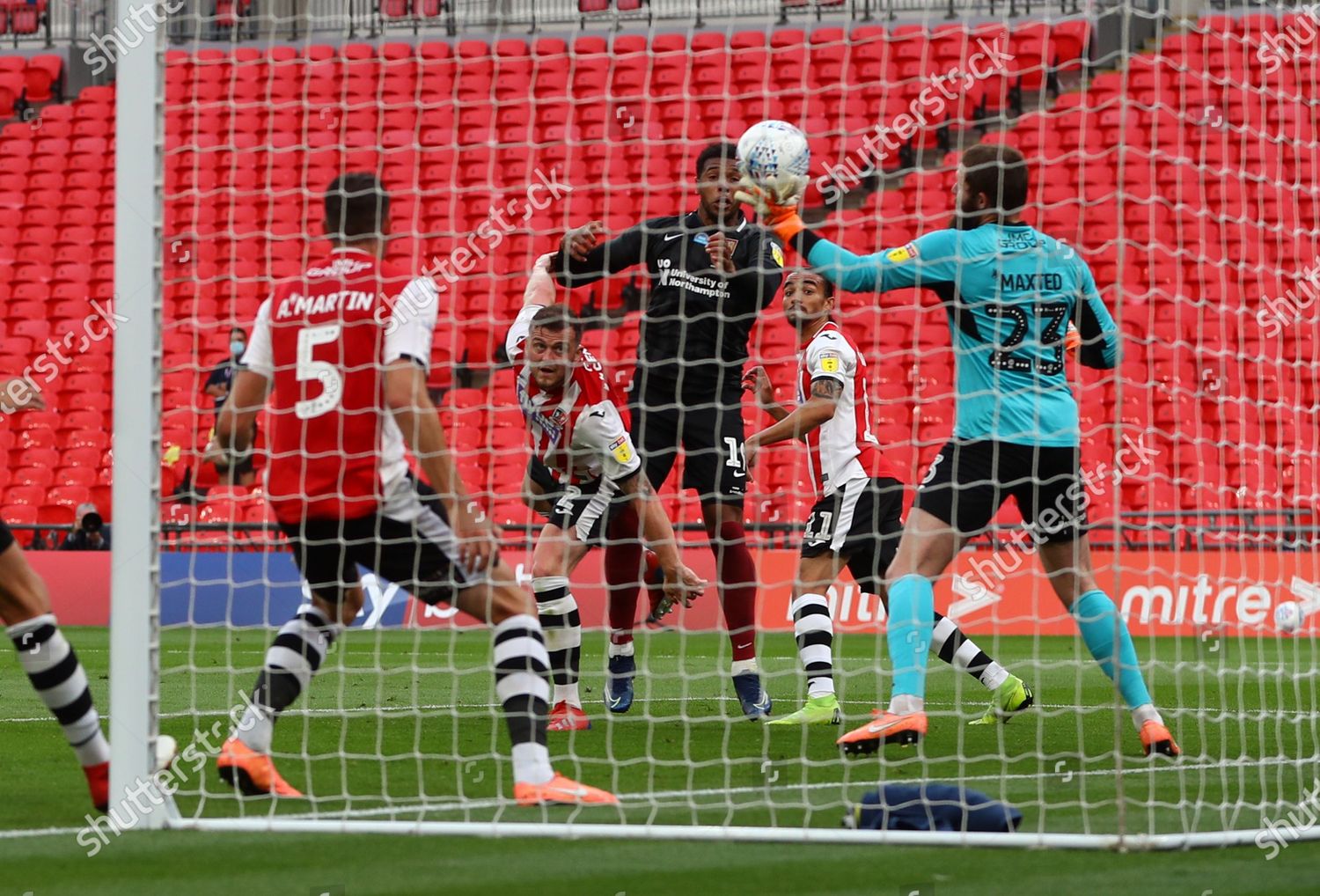 Exeter City Goalkeeper Jonathan Maxted Makes Editorial Stock Photo ...