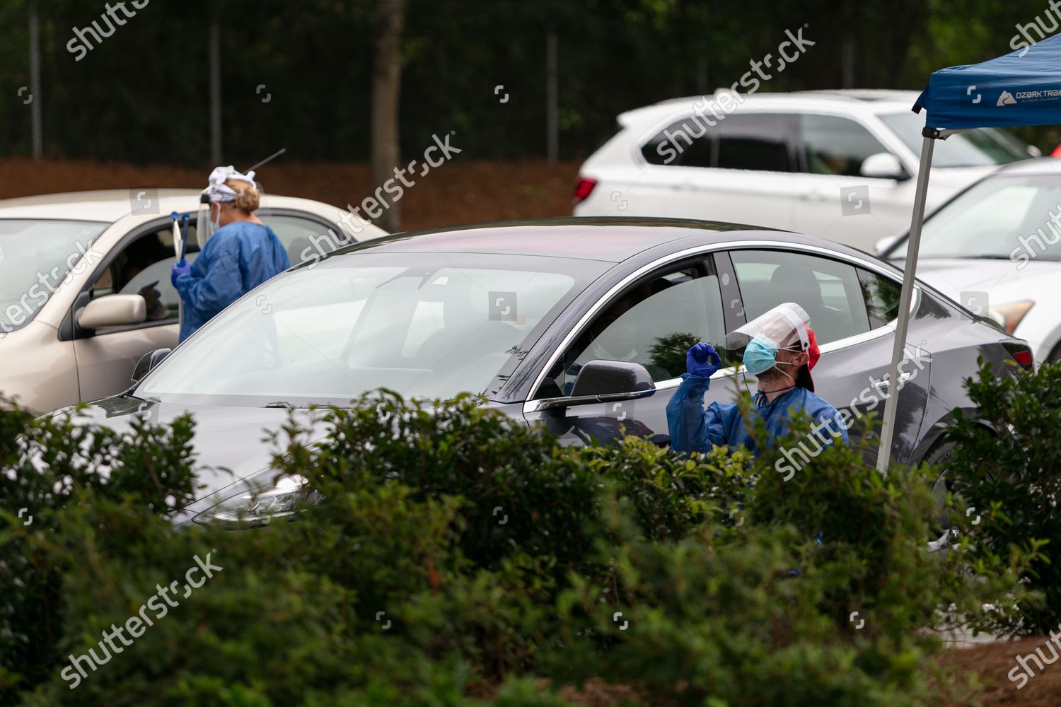 People Wait Long Line Drive Thru Editorial Stock Photo - Stock Image ...