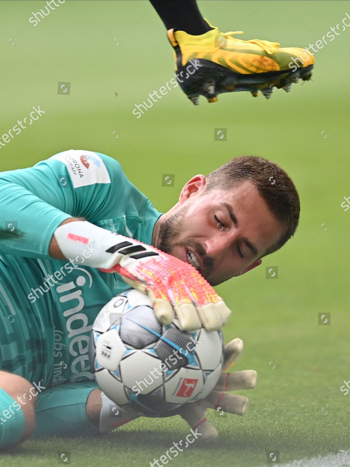 Frankfurts Goalkeeper Kevin Trapp Action During Editorial Stock Photo ...