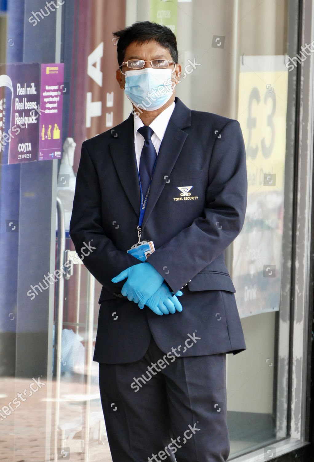 Tesco Security Guard Wearing Ppe Editorial Stock Photo - Stock Image ...