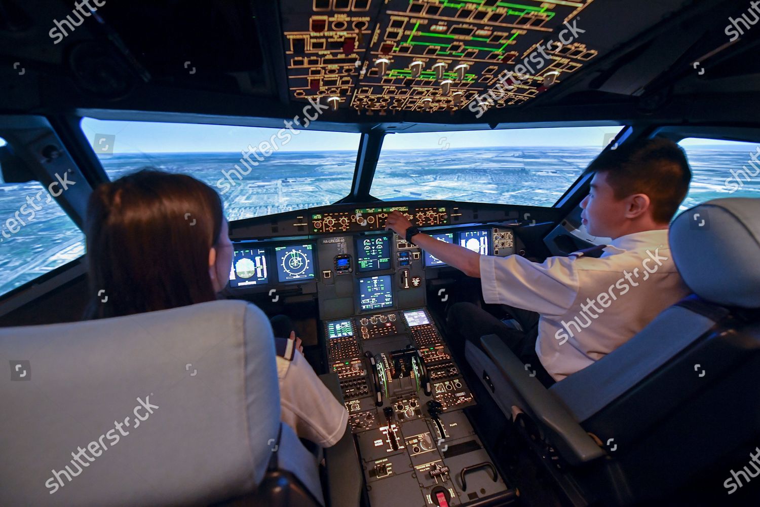 Pilot Students Practice Airbusa320 Simulator Pharma Editorial Stock ...