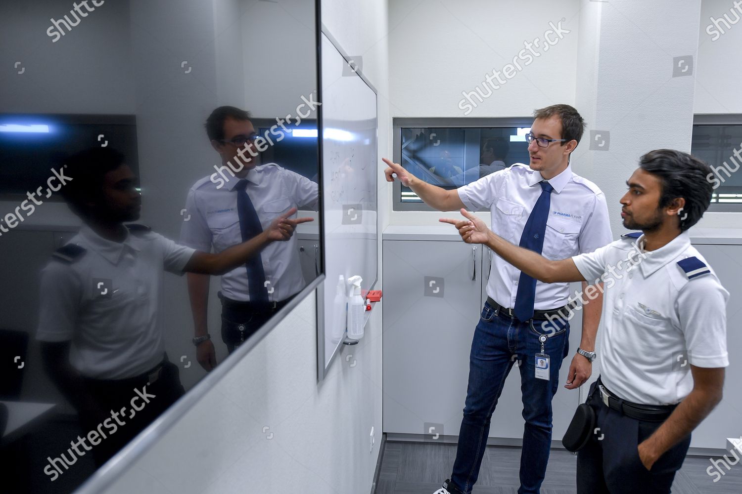 Pilot Students Participate Pretakeoff Briefing Their Editorial Stock ...