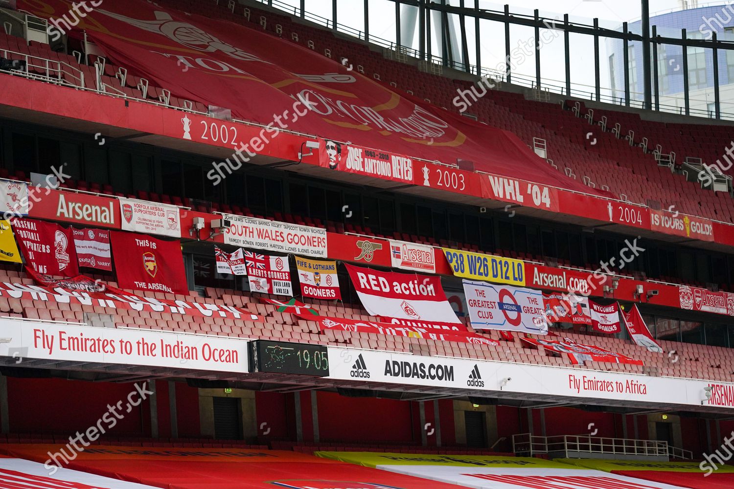 Flags Supporting Arsenal Hung Around Emirates Editorial Stock Photo ...