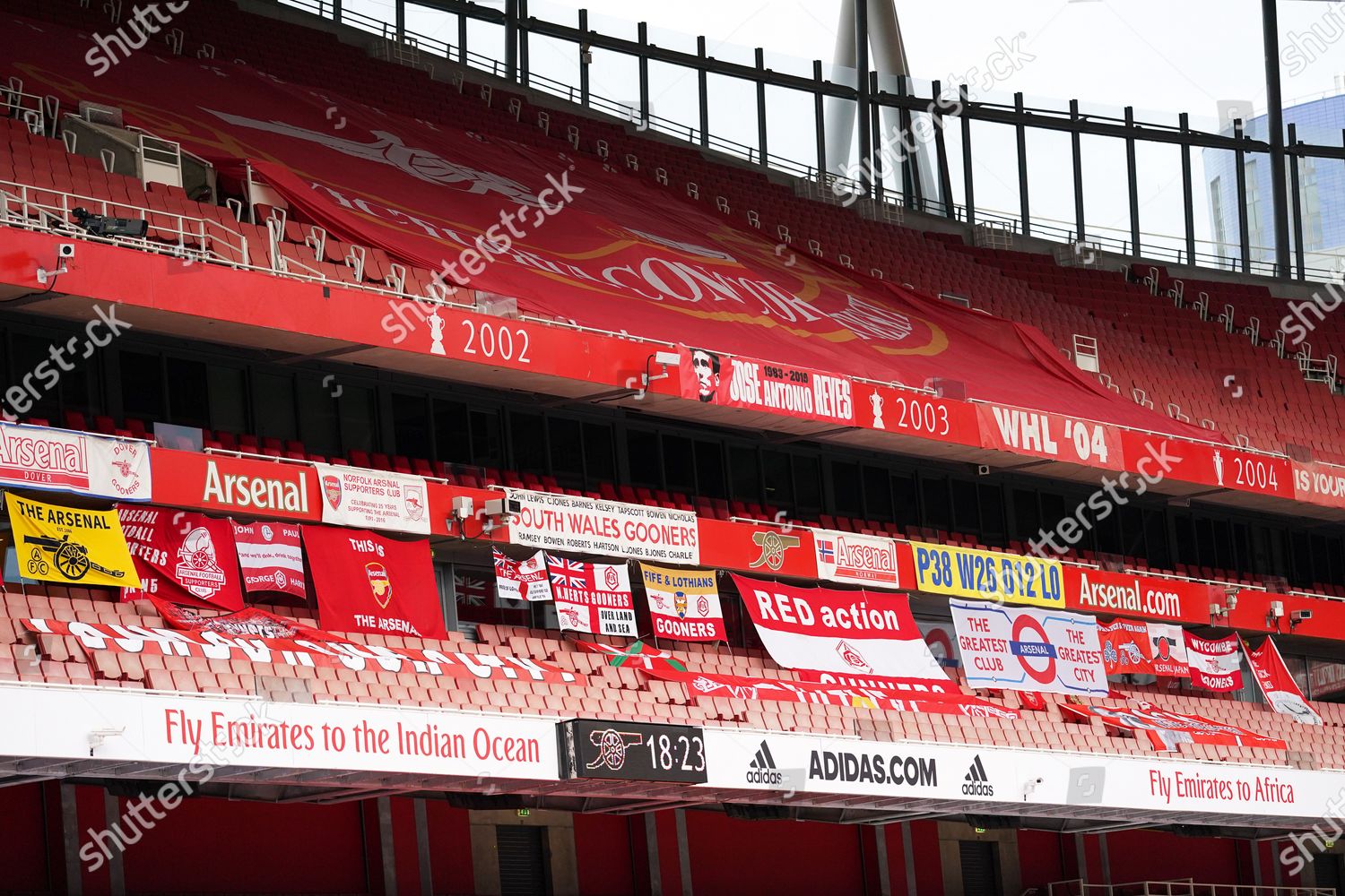 Flags Supporting Arsenal Hung Around Emirates Editorial Stock Photo ...