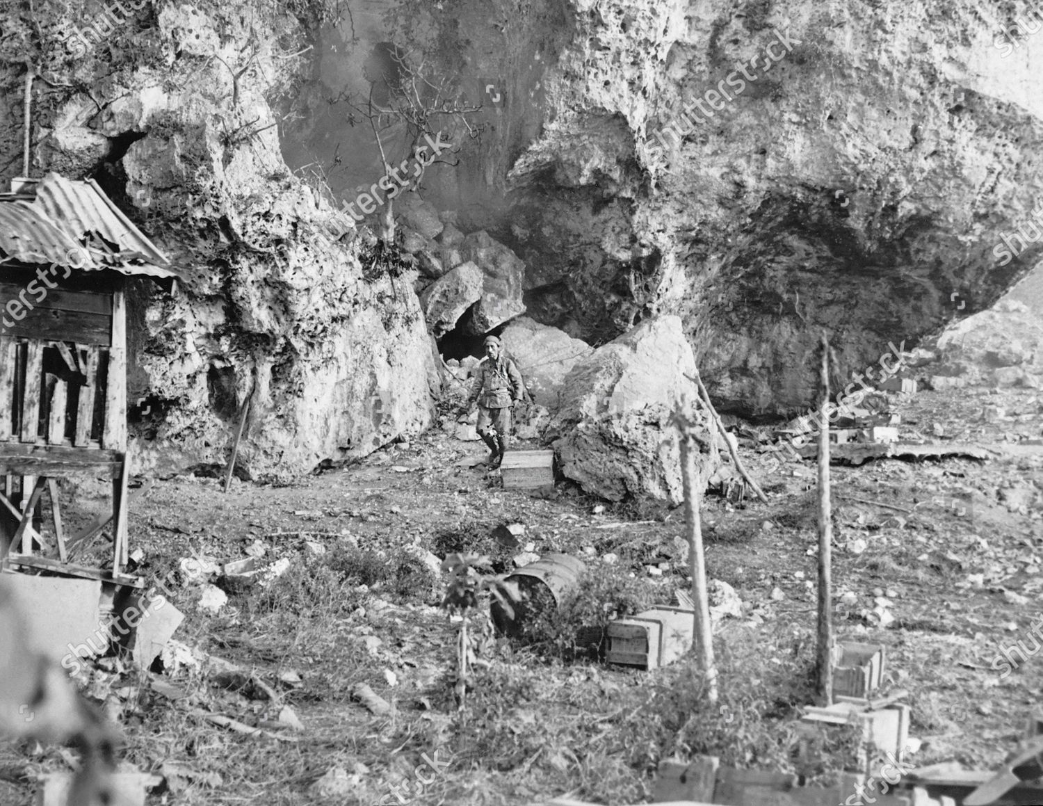 Surrendering Japanese Soldier Emerges Cave On Editorial Stock Photo ...