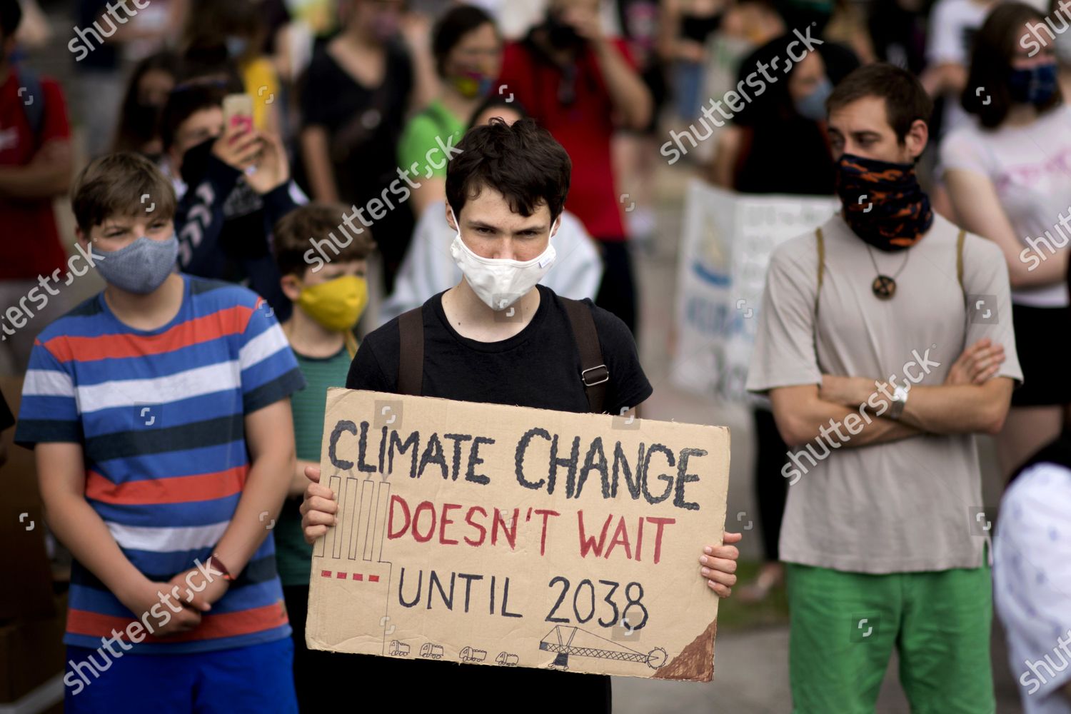 Activist Poster Climate Change Doesnt Wait Editorial Stock Photo ...