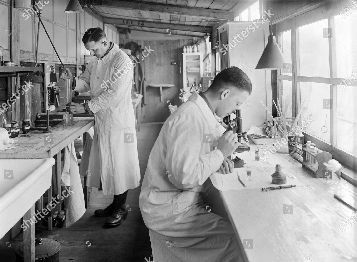 Two American Doctors Studying Bacteria Trench Editorial Stock Photo ...