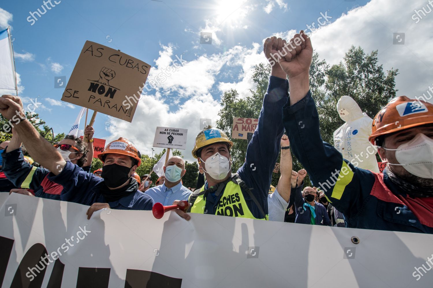 Alcoa Workers Making Gestures During Demonstration Editorial Stock ...