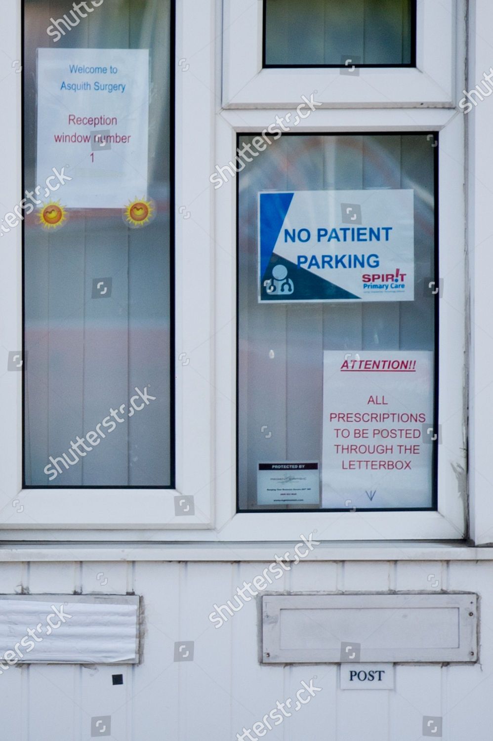 Signs Advising Extreme Caution Seen Windows Editorial Stock Photo ...