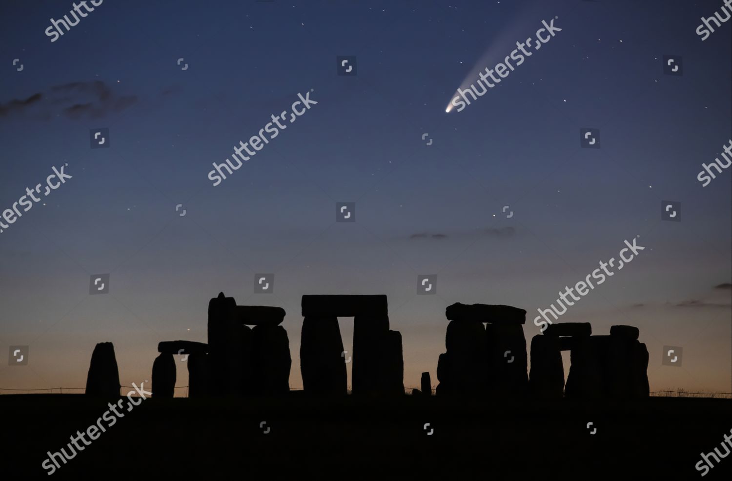 Comet Neowise Seen Passing Over Stonehenge Editorial Stock Photo ...
