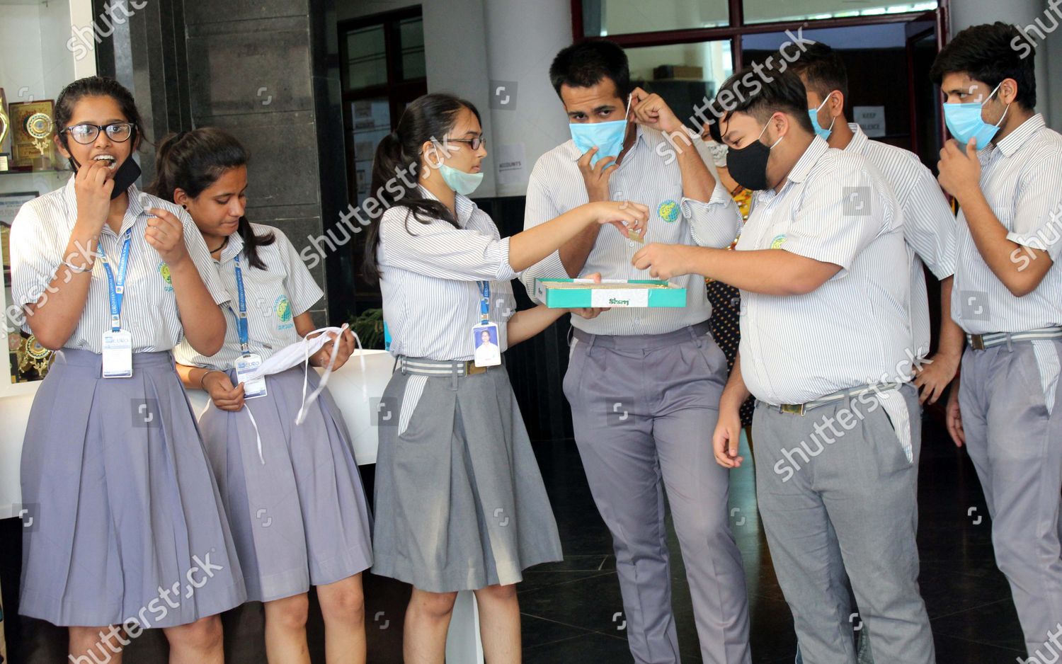 Students Celebrate Sweets After Declaration Cbse Editorial Stock Photo ...