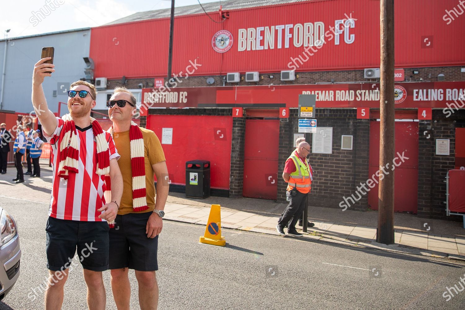 Brentford Fans Arrive Outside Stadium Take Editorial Stock Photo ...