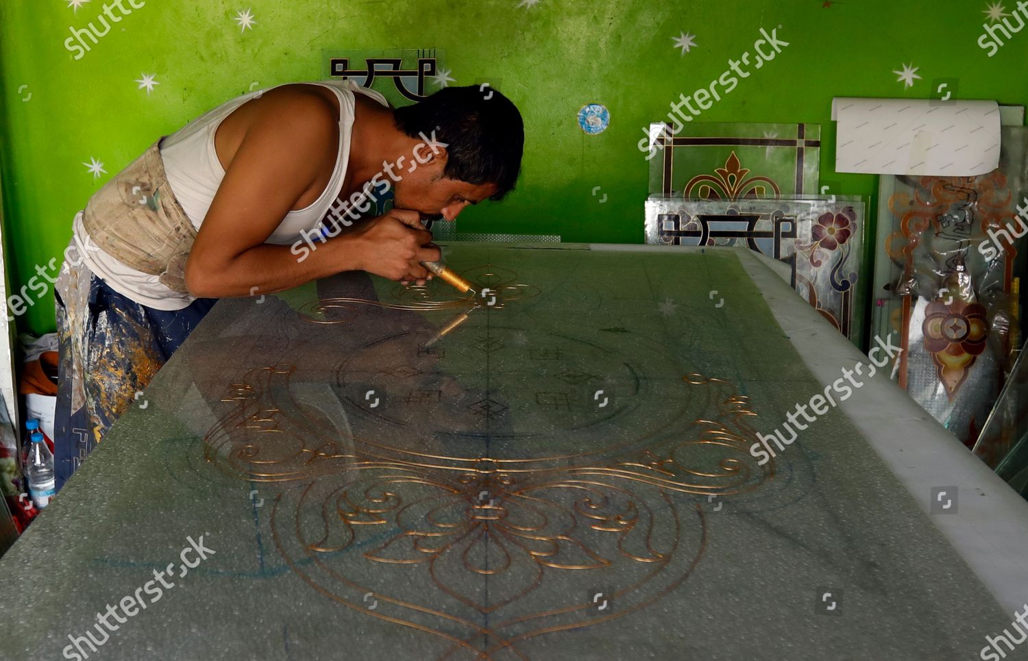 Yemeni Artist Draws Patterns On Plastic Editorial Stock Photo - Stock ...