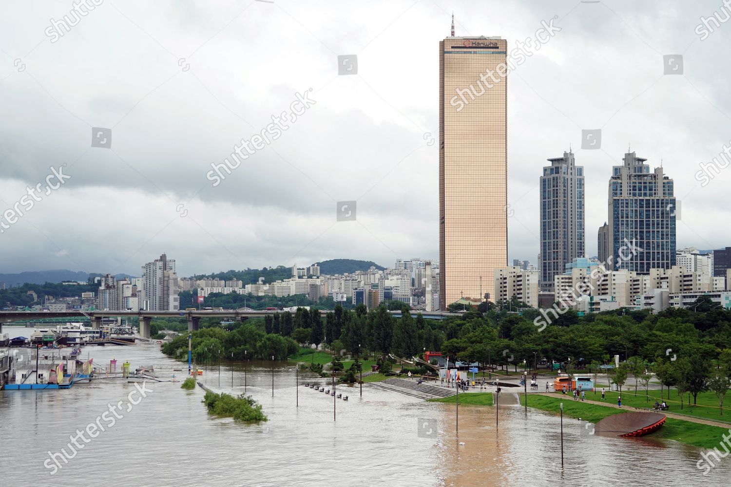 Swollen Han River Water Pictured Seoul Editorial Stock Photo - Stock ...