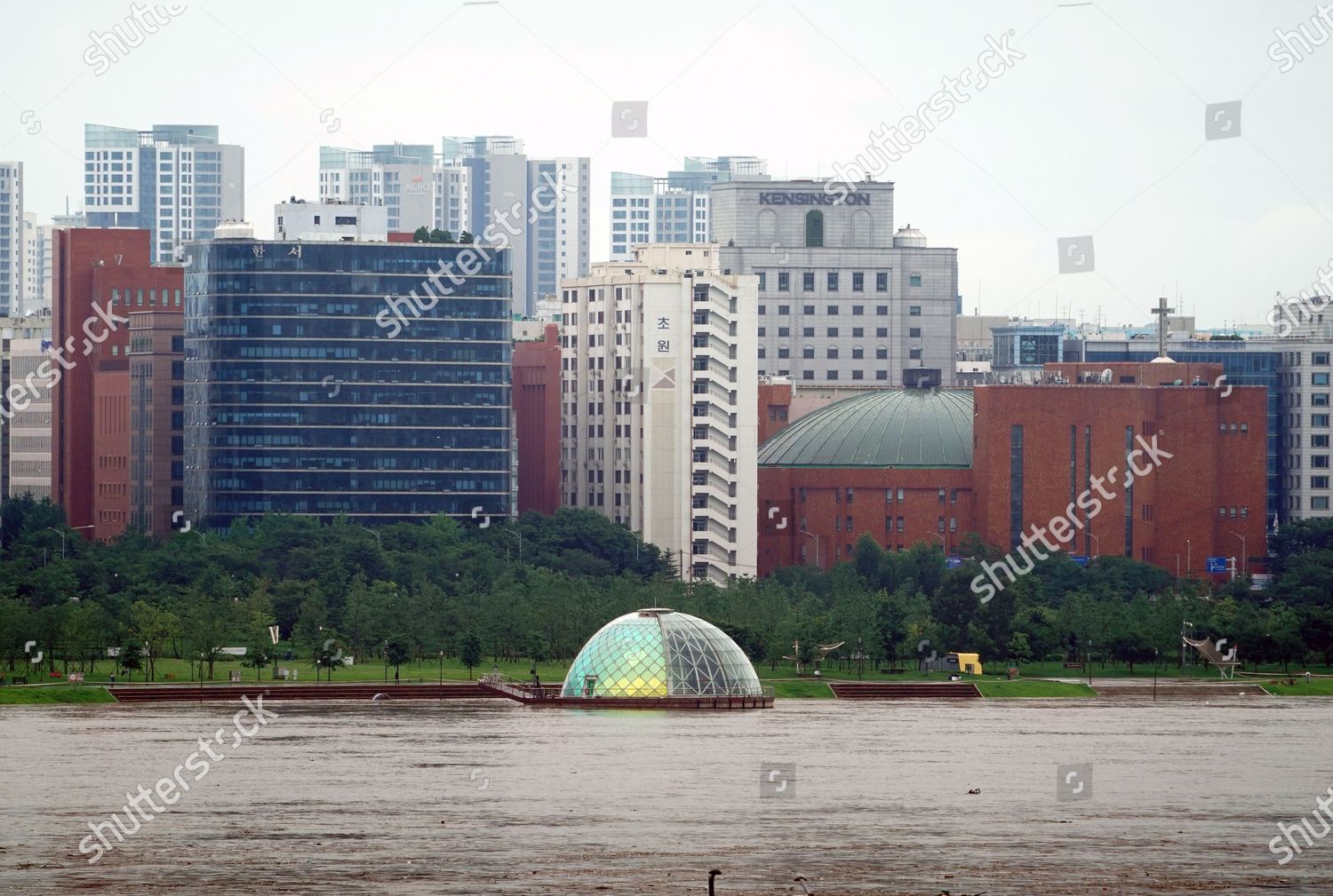 Swollen Han River Water Pictured Seoul Editorial Stock Photo - Stock ...