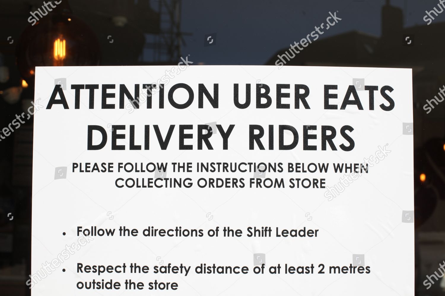 Warning Notice That Uber Eats Delivery Editorial Stock Photo - Stock ...
