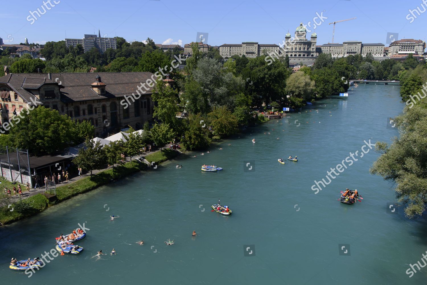 People Enjoy Swim Aare River Front Editorial Stock Photo - Stock Image ...