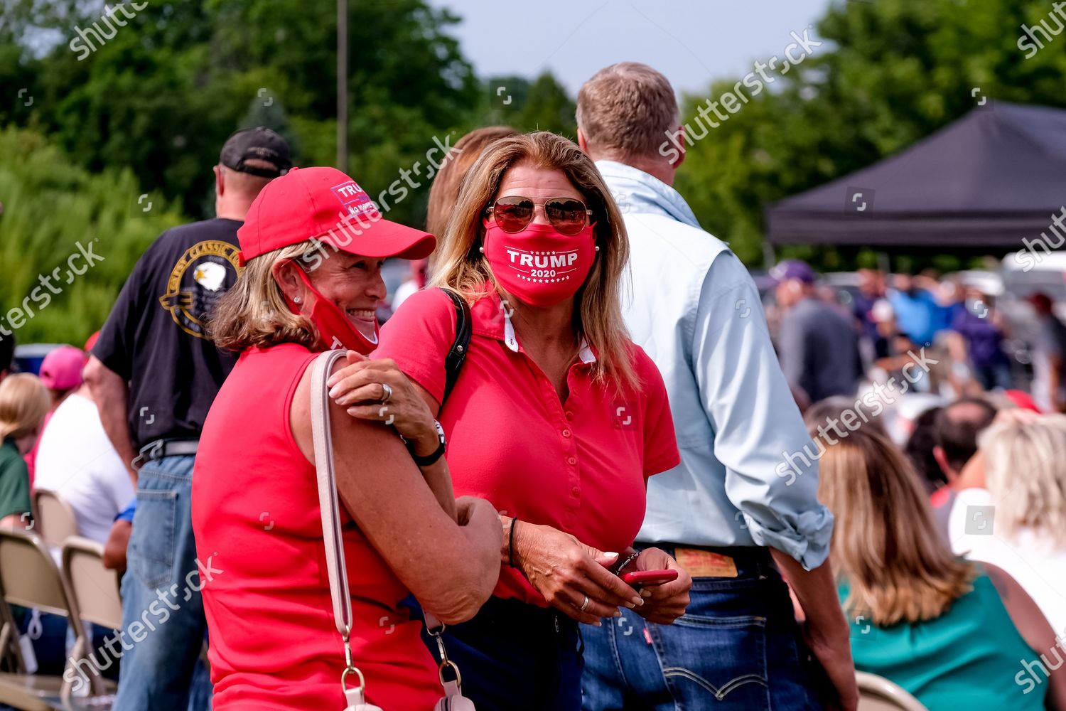 WOMAN WEARS TRUMP 2020 MASK SPORTSMEN Editorial Stock Photo - Stock ...