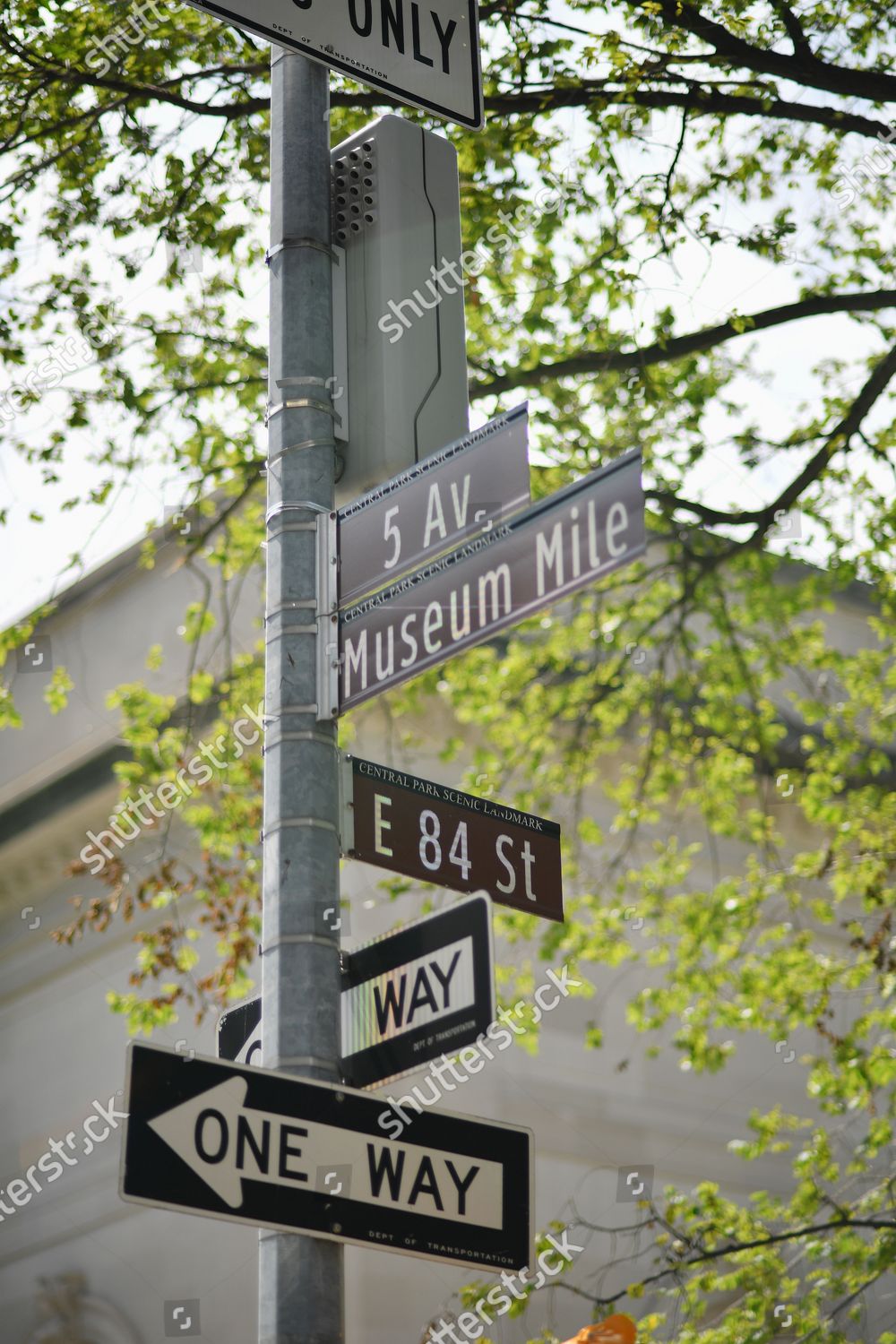 Fifth Avenue Museum Mile Street Signs Editorial Stock Photo - Stock ...