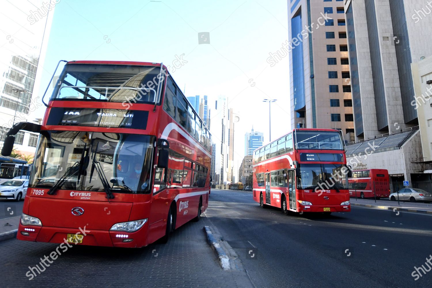 Buses Run On Street Kuwait City Editorial Stock Photo - Stock Image ...