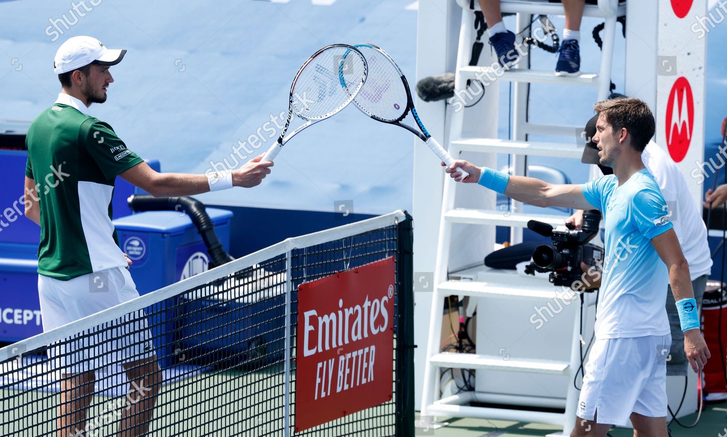 Daniil Medvedev Russia L Taps Racquet Editorial Stock Photo - Stock ...