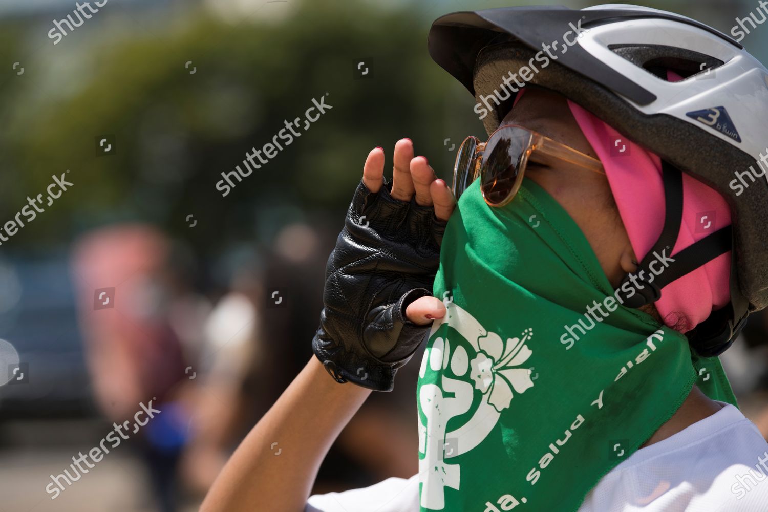 Woman Wearing Symbolic Green Scarf Fight Editorial Stock Photo - Stock ...