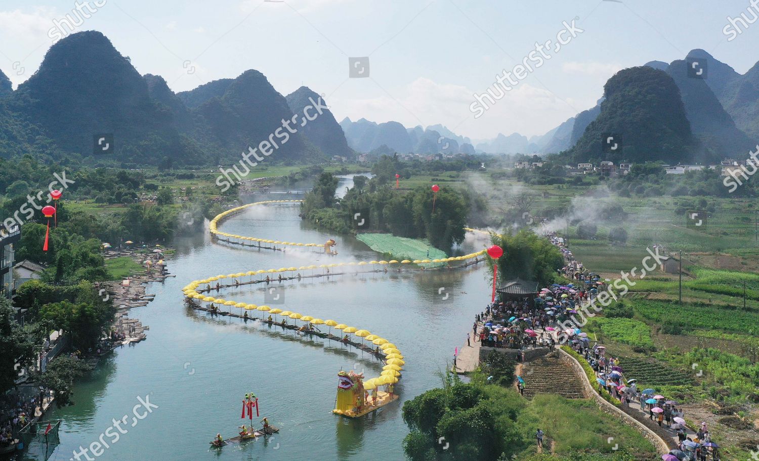 777 Meters Length Bamboo Rafts Dragon Editorial Stock Photo - Stock ...