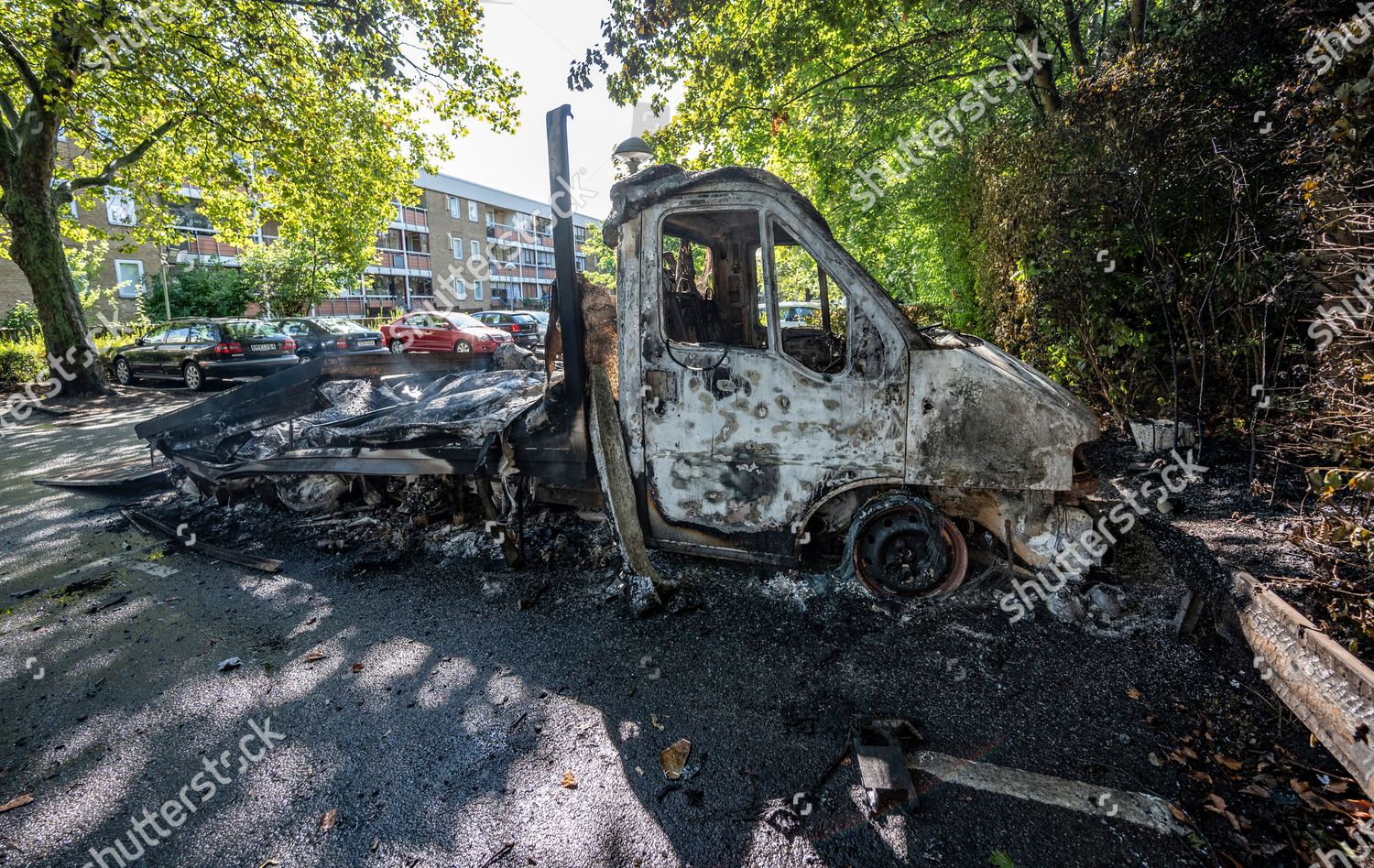 Burnt Out Light Truck Pictured Day Editorial Stock Photo - Stock Image ...