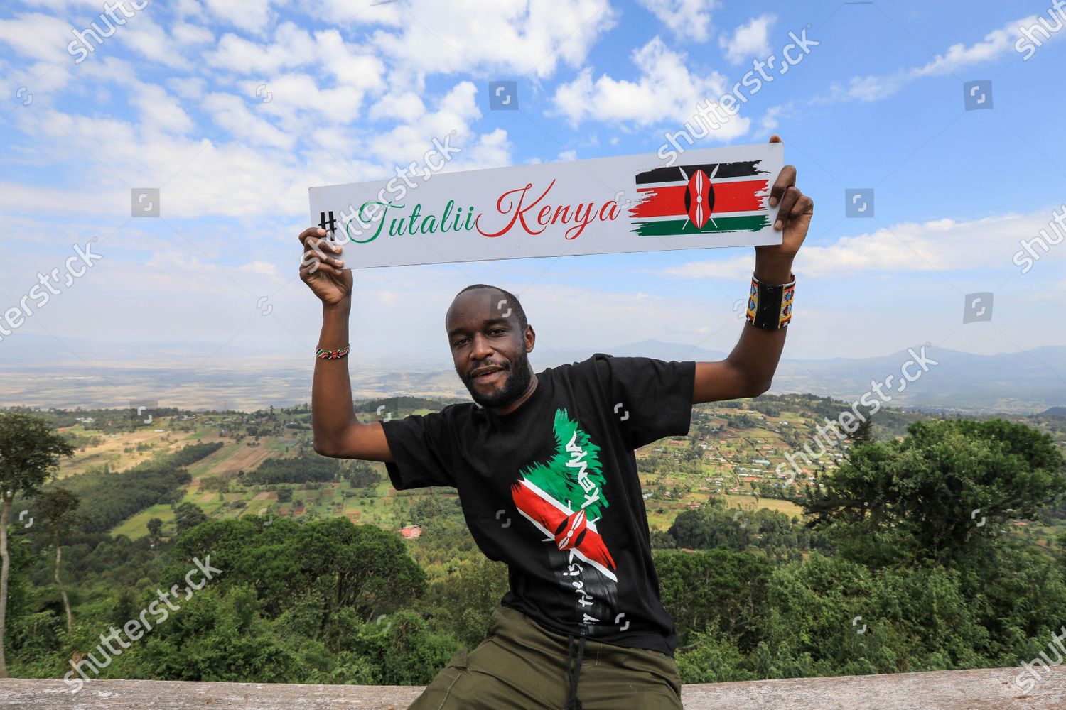 Kenyan Local Tourist Poses Picture Holding Editorial Stock Photo ...