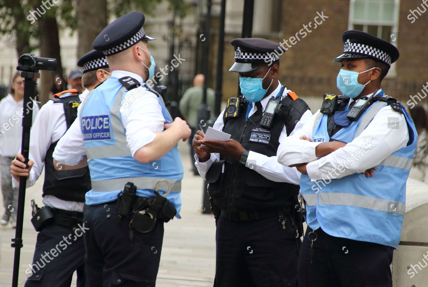 Police Officers Seen Wearing Face Masks Editorial Stock Photo - Stock ...
