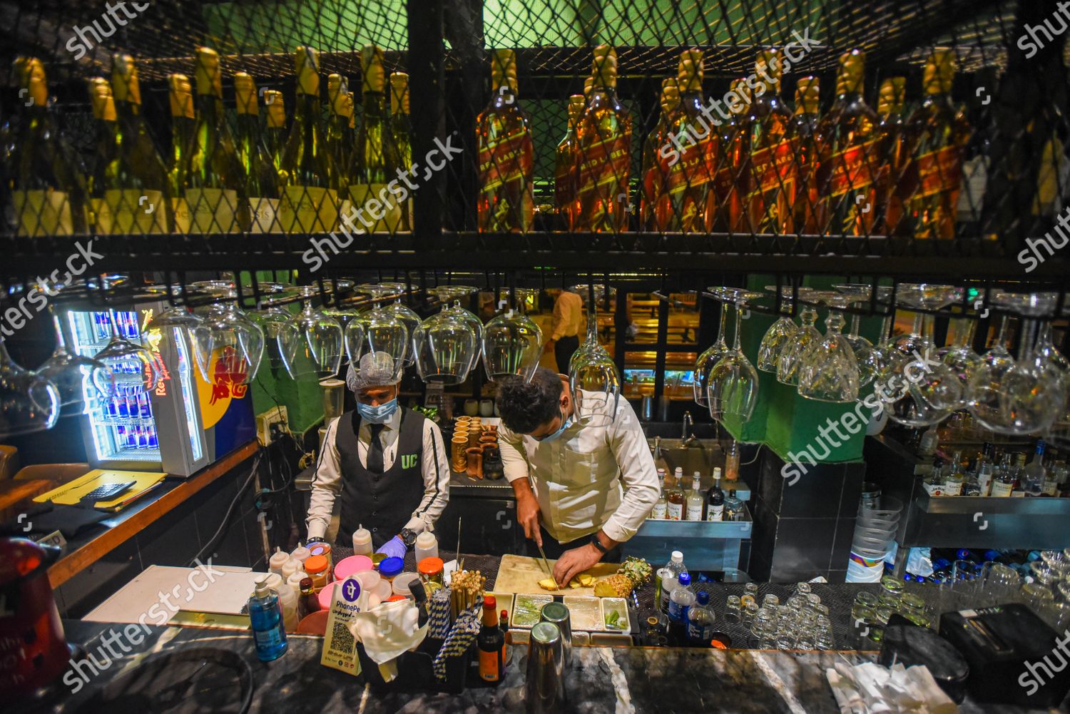 Bartenders Seen Work Inside Bar Connaught Editorial Stock Photo - Stock ...