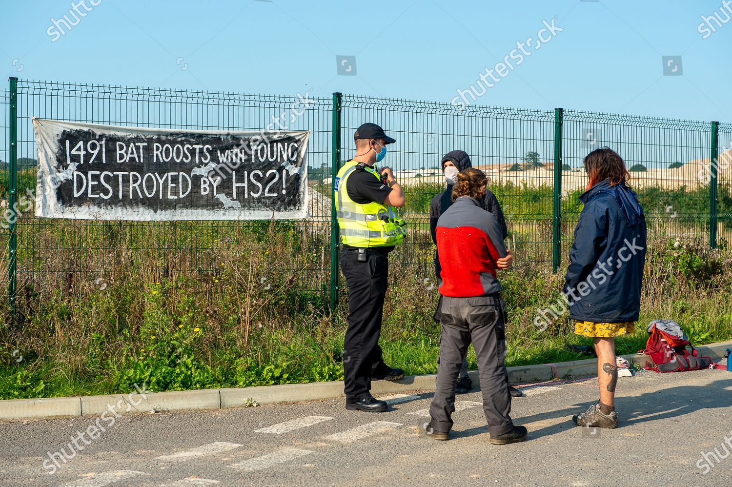 Stop Hs2 Environmental Campaigners Blocked Two Editorial Stock Photo ...