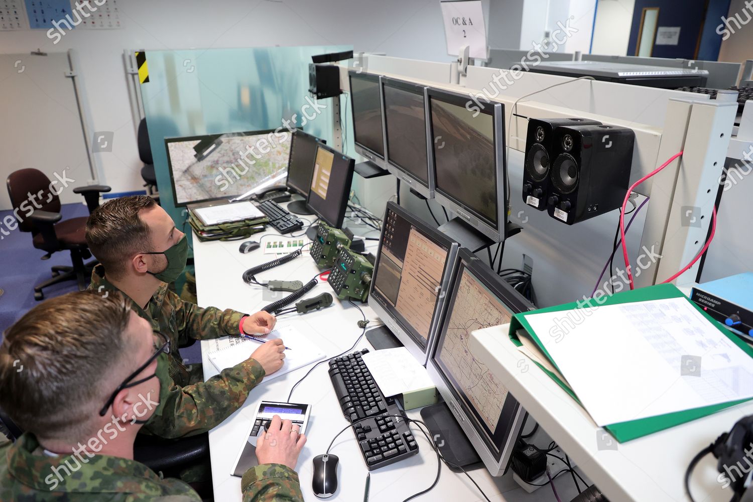 German Soldiers Monitor Exercise Control Room Editorial Stock Photo ...