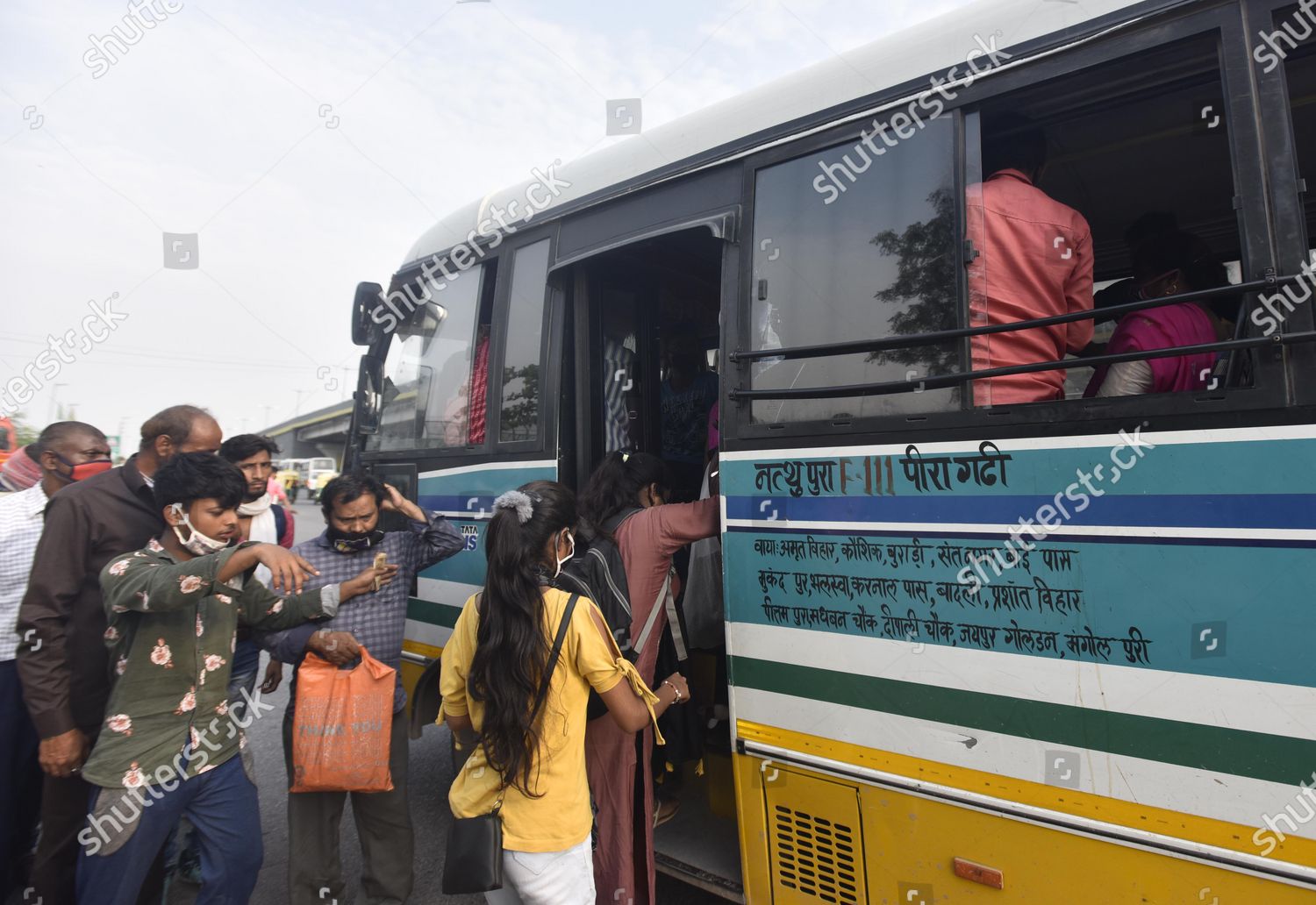 People Enter Mini Bus Burari Chowk Editorial Stock Photo - Stock Image ...