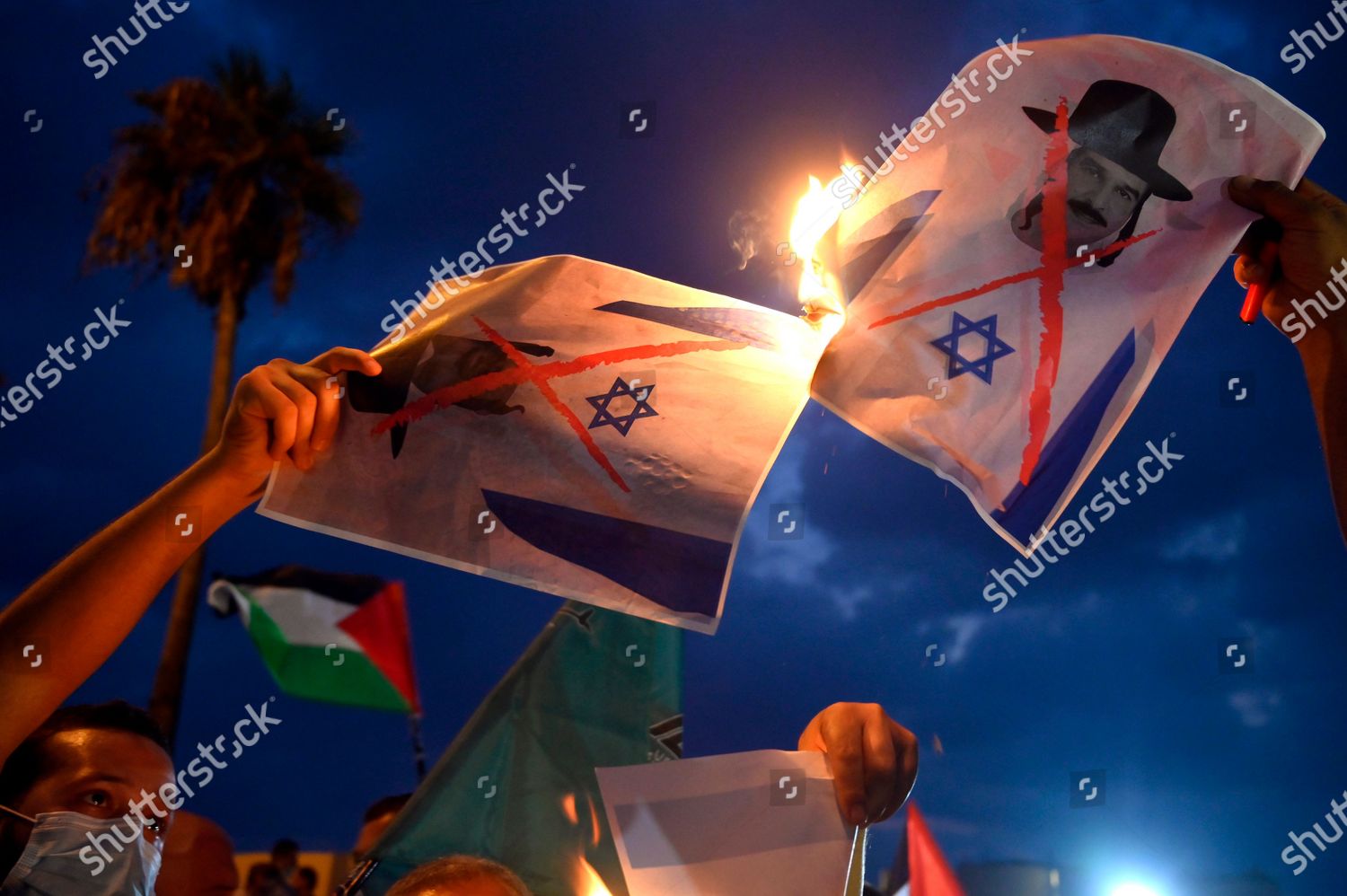 Protestors Burn Posters Depicting King Hamad Editorial Stock Photo ...