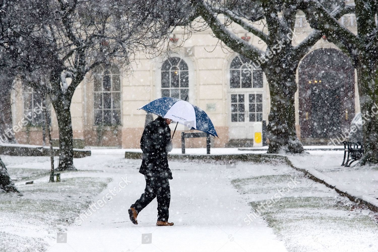 Snow Falling Centre Cheltenham Editorial Stock Photo - Stock Image ...