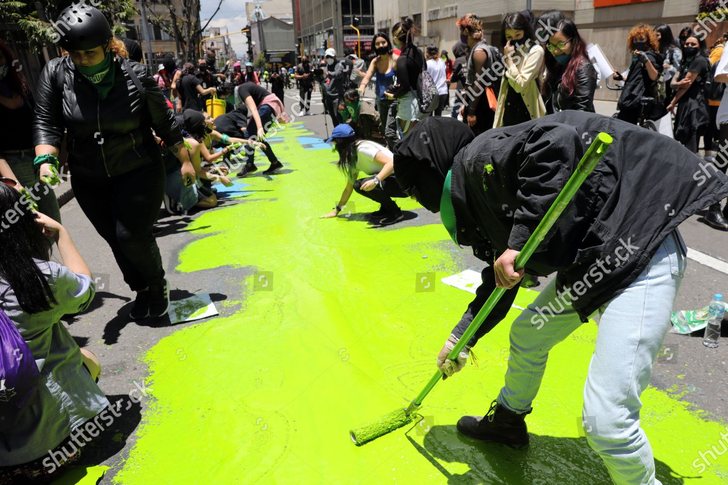 Protesters Cover Paint Sign That Remained Editorial Stock Photo - Stock ...