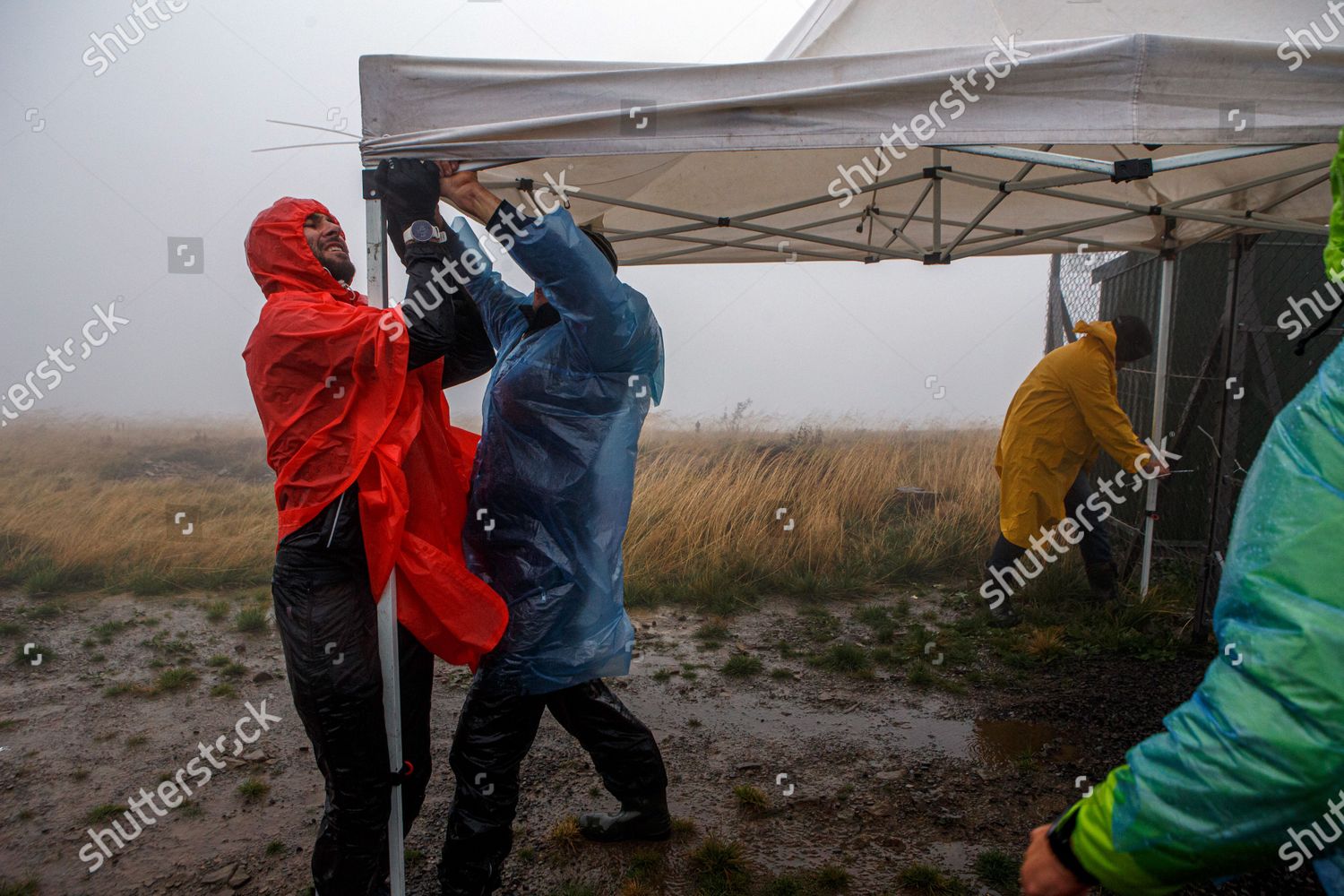 Organisers Set Control Tent During First Editorial Stock Photo - Stock ...