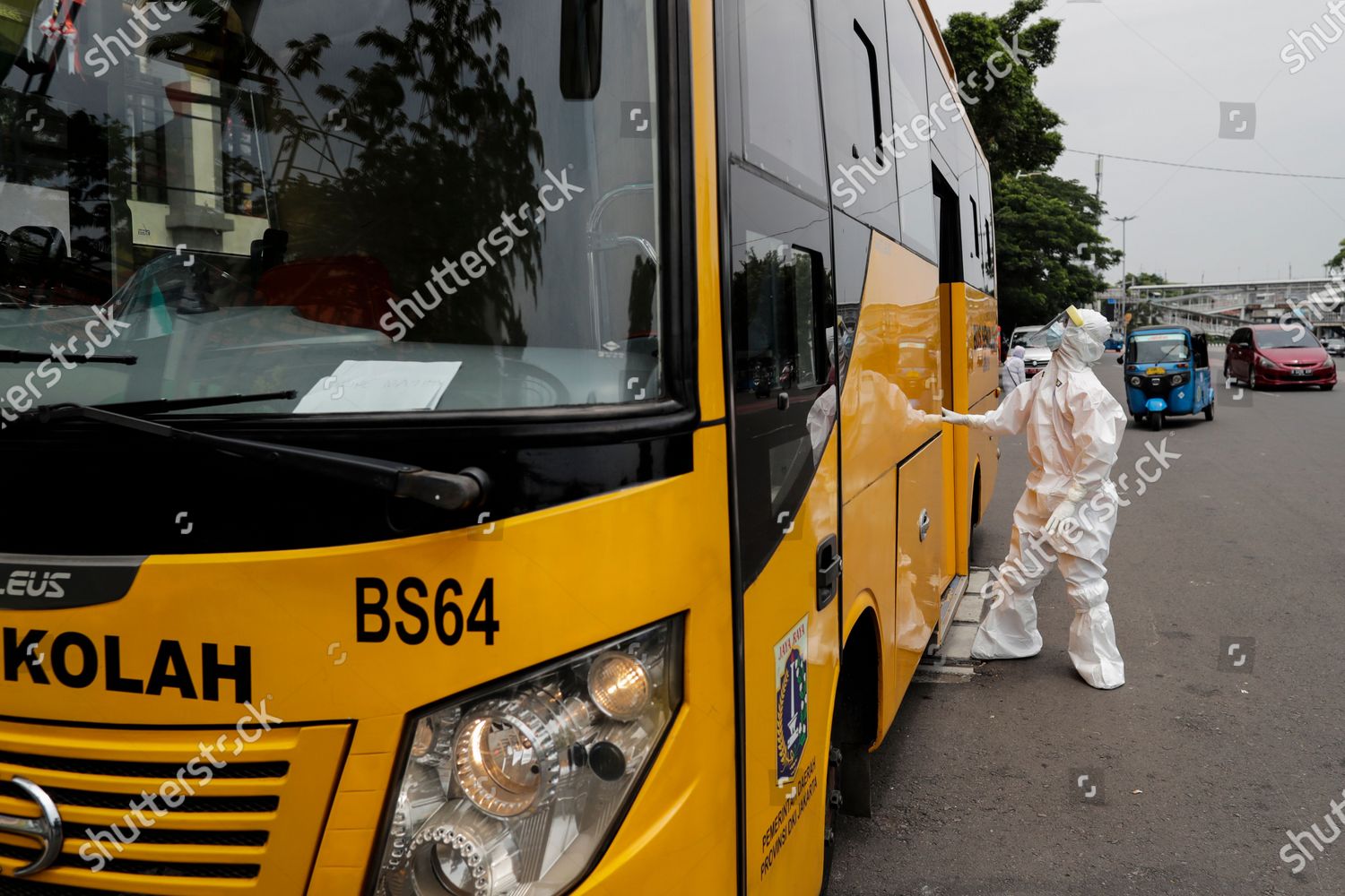 SCHOOL BUS DRIVER CLAD HAZMAT SUIT Editorial Stock Photo - Stock Image ...