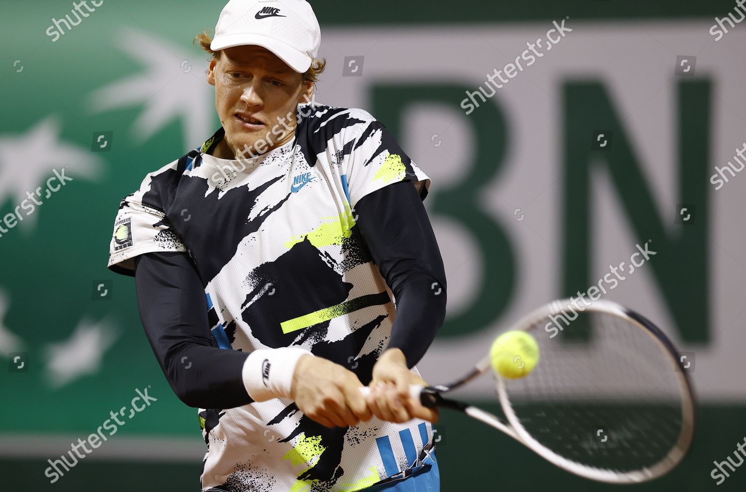 JANNIK SINNER ITALY HITS BACKHAND DURING Editorial Stock Photo - Stock ...